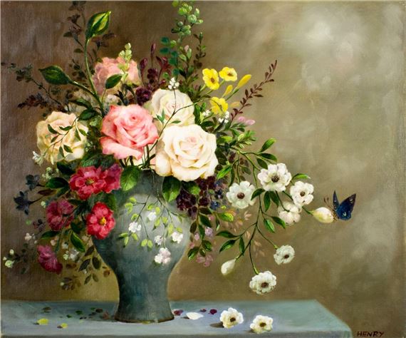 C S Henry | Still Life with Vase of Flowers | MutualArt