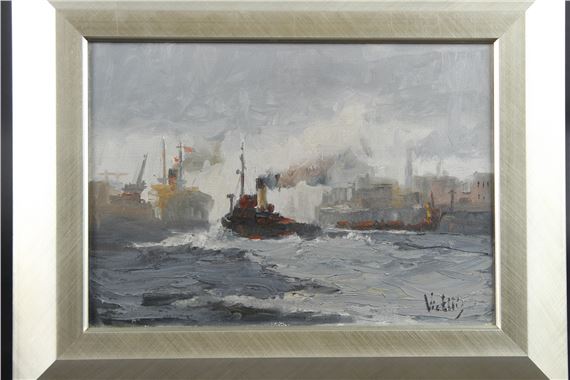 Vic Ellis | 'Tug in a Hurry' | MutualArt