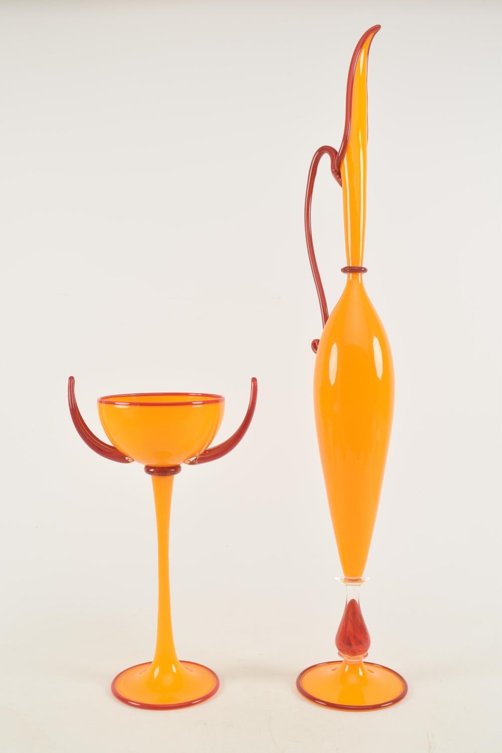 Dante Marioni | Dante Marioni pairing of blown glass vases. Yellow ...