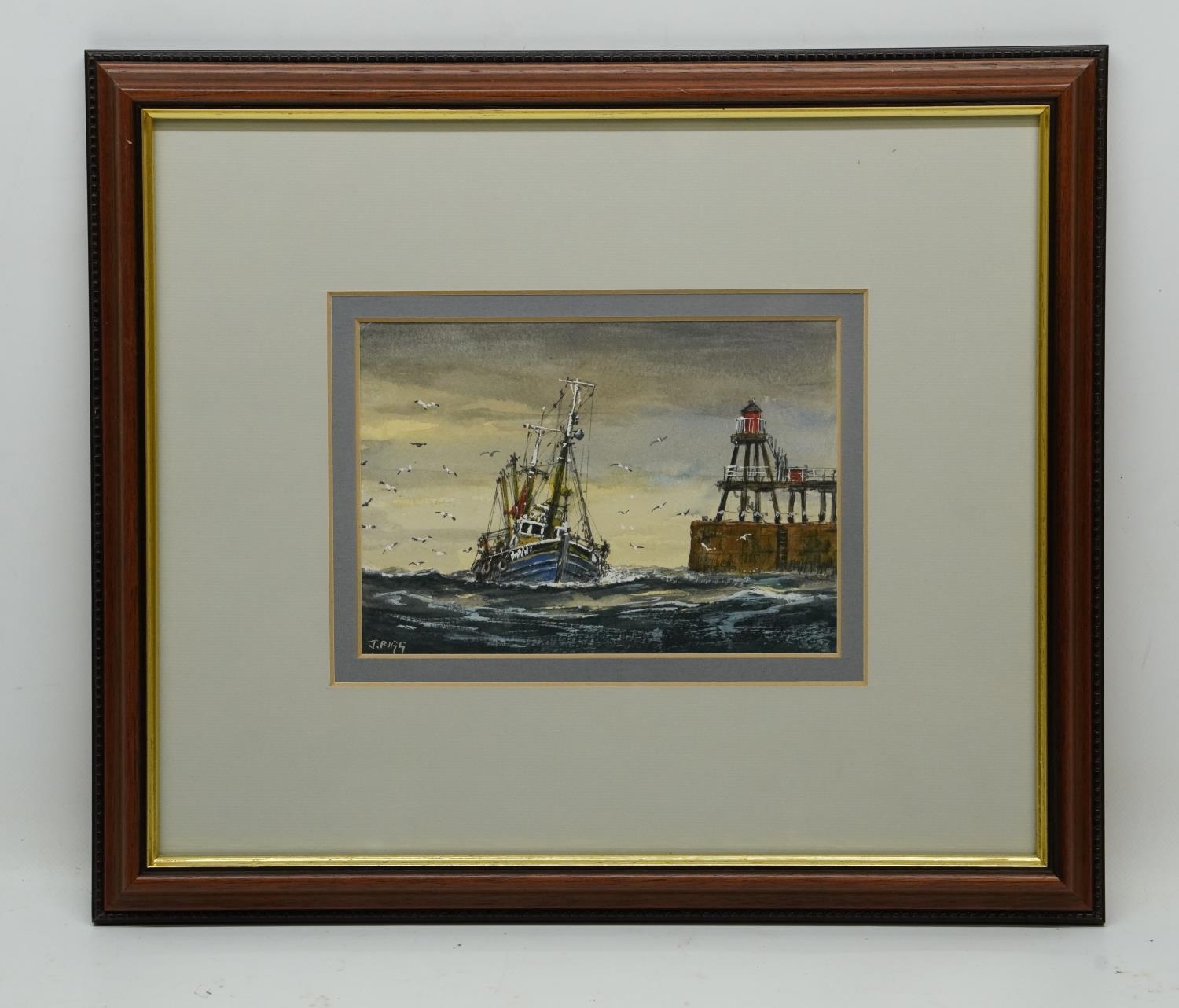 Jack Rigg | Whitby fishing boat outside the harbour | MutualArt