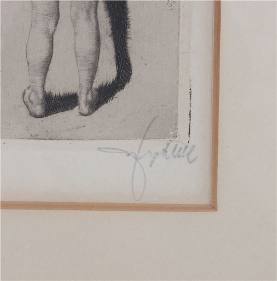 Joseph Uhl | Joseph Uhl Etching of Little Boy in Corner | MutualArt