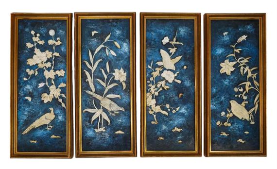 Asian School, 20th Century | Floral designs with birds artwork | MutualArt