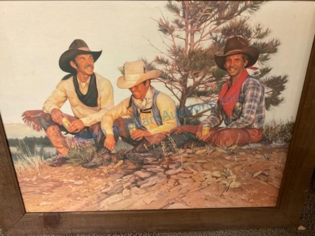 Gordon Snidow | Snidow Coors Cowboy Art in Rustic Frames | MutualArt