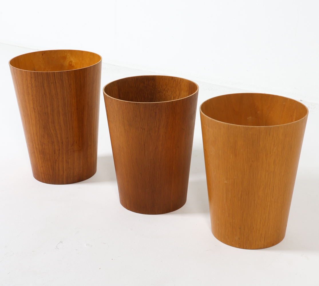 Servex | SERVEX SWEDISH TEAK WASTE BIN GROUPING C. 1960S | MutualArt