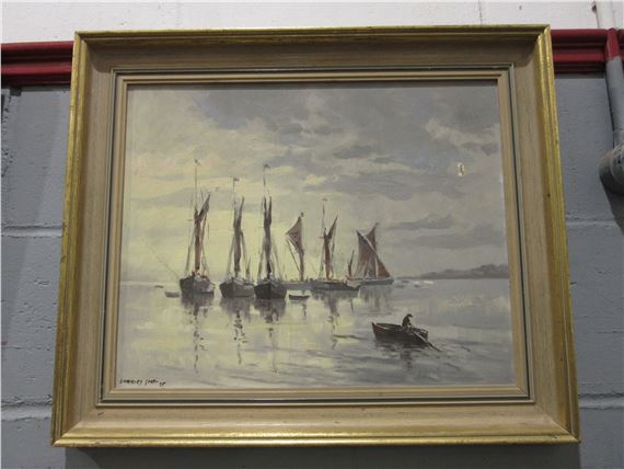 Charles Smith | CHARLES SMITH FRSA : S/Barges on the Orw (75) | MutualArt