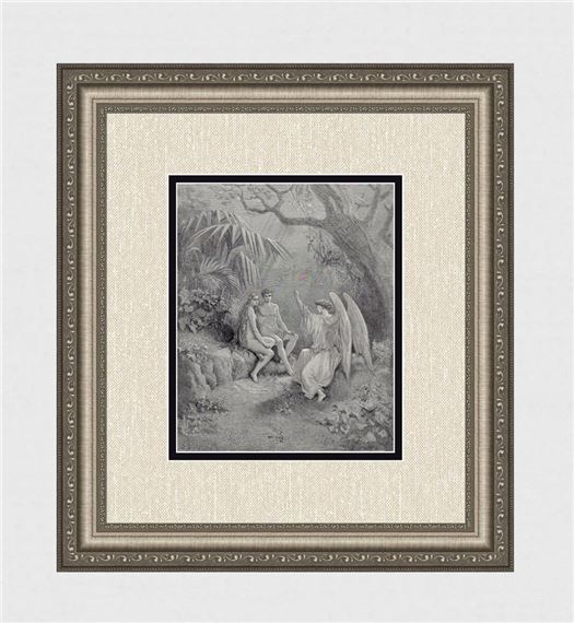 Gustave Doré | Gustave Dore Raphael in Paradise (Milton's Paradise Lost ...