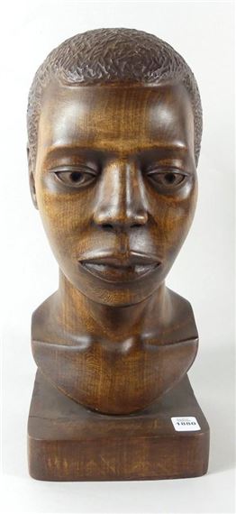 J. Gregory | A hand carved portrait bust signed and dated to the base ...