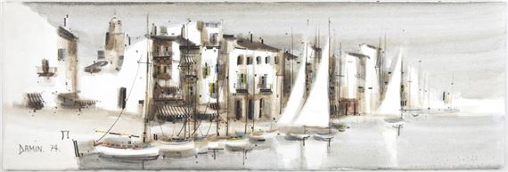 Georges Damin | Sailboat in port | MutualArt