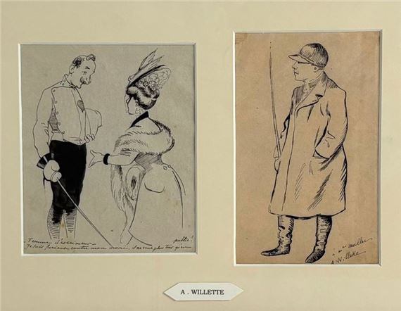 Adolphe-Léon Willette | Two humorous illustrations | MutualArt