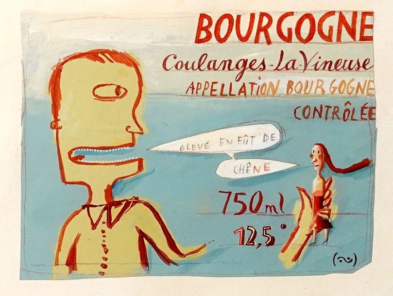 Frederick Bertrand | Illustration for a label from Coulanges la Vineuse ...