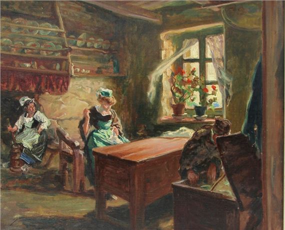 Arthur Midy | « Intérieur breton » | MutualArt