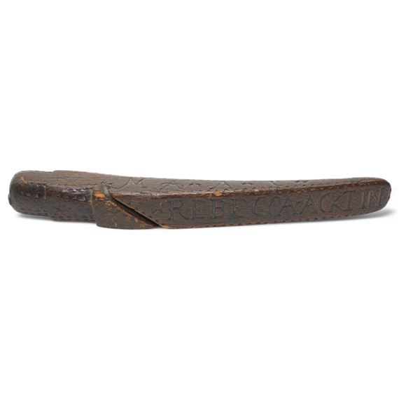 John Clark | 19th century carved treen knitting sheath love token ...