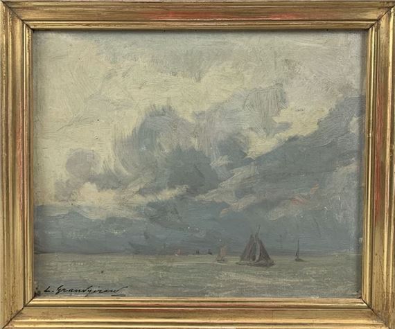 Lucien Henri Grandgerard | Les voiliers en mer Huile sur carton | MutualArt