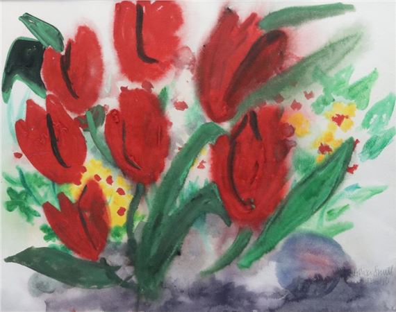 Allisa Smith | TULIP SCENE WATERCOLOUR | MutualArt