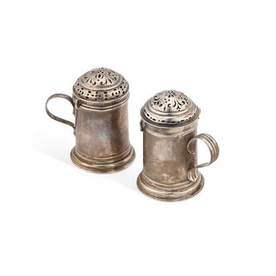 Karl Adam-Leonhard | A RARE NEAR PAIR OF GEORGE I SILVER KITCHEN ...