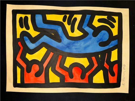 Keith Haring | Keith HARING (1958-1990), d'après Personnages Dessin à l ...