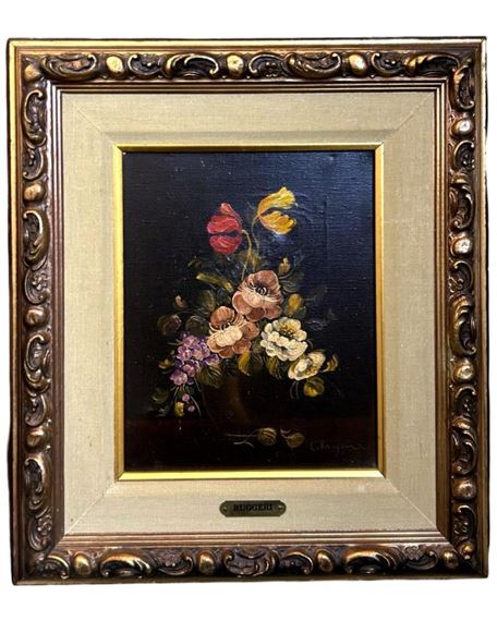 L. Ruggeri | Signed L. Ruggeri Floral Still Life Oil on Canvas | MutualArt