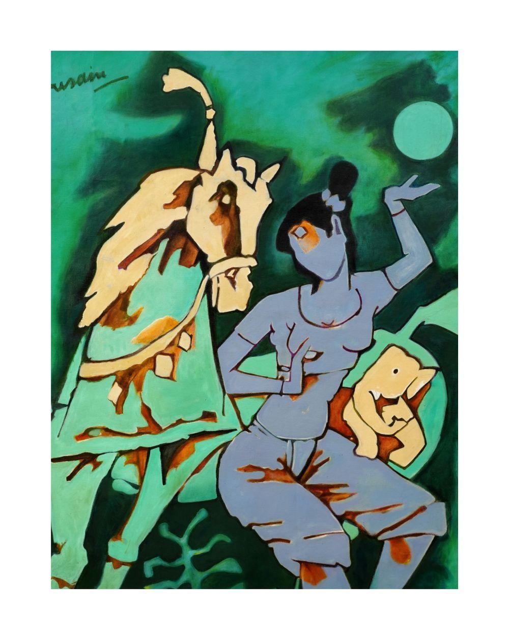 Maqbool Fida Husain | His canvases (2001) | MutualArt