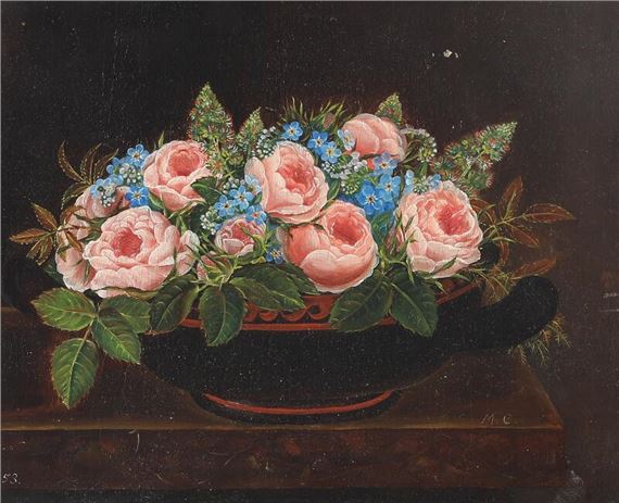 Johan Laurentz Jensen | Still life with flowers in a jardinere (Circa ...