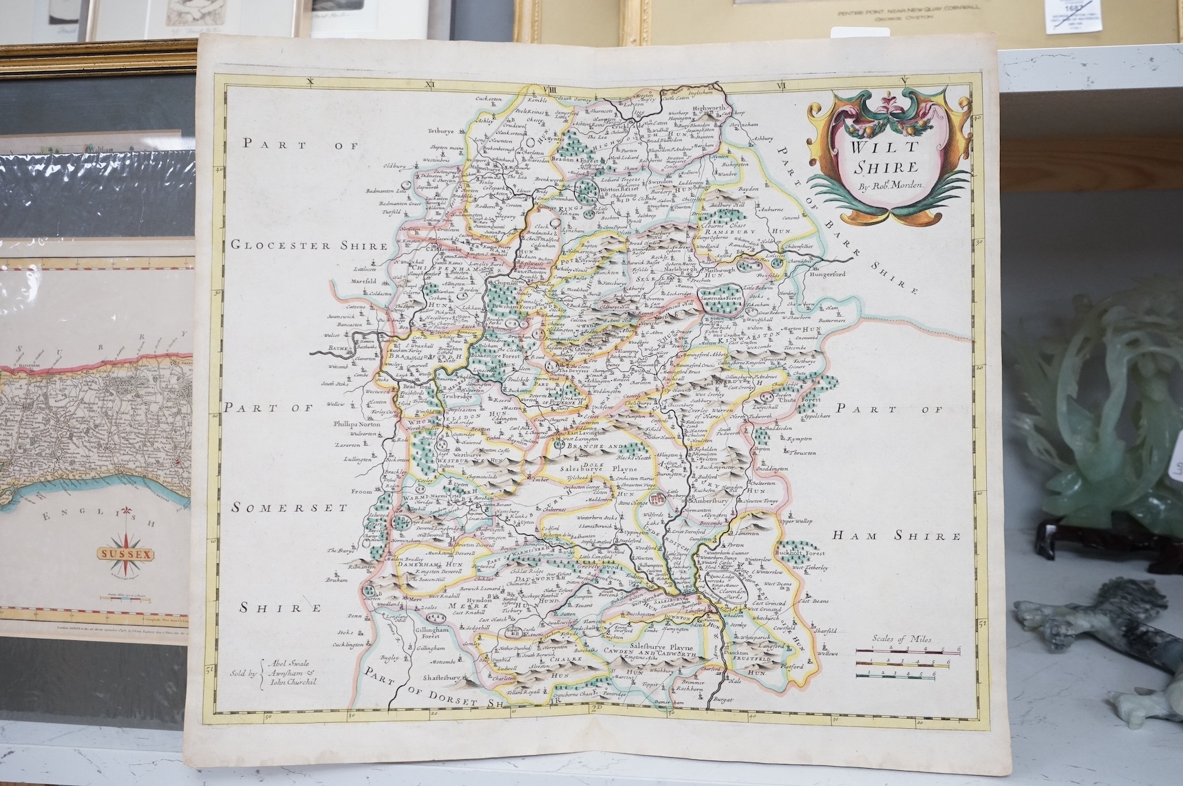 Robert Morden | Three antique hand coloured engraved maps comprising ...