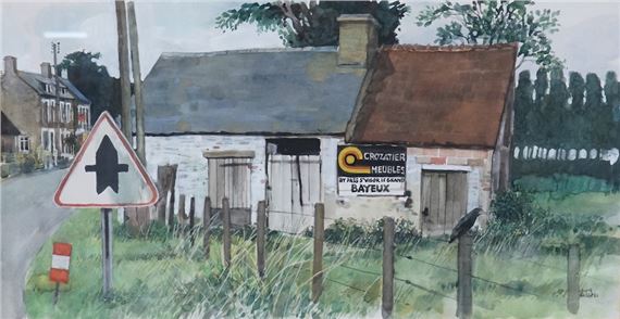Jim Russell | Jim Russell RBA (1933-2002), watercolour, ‘Farm Buildings ...