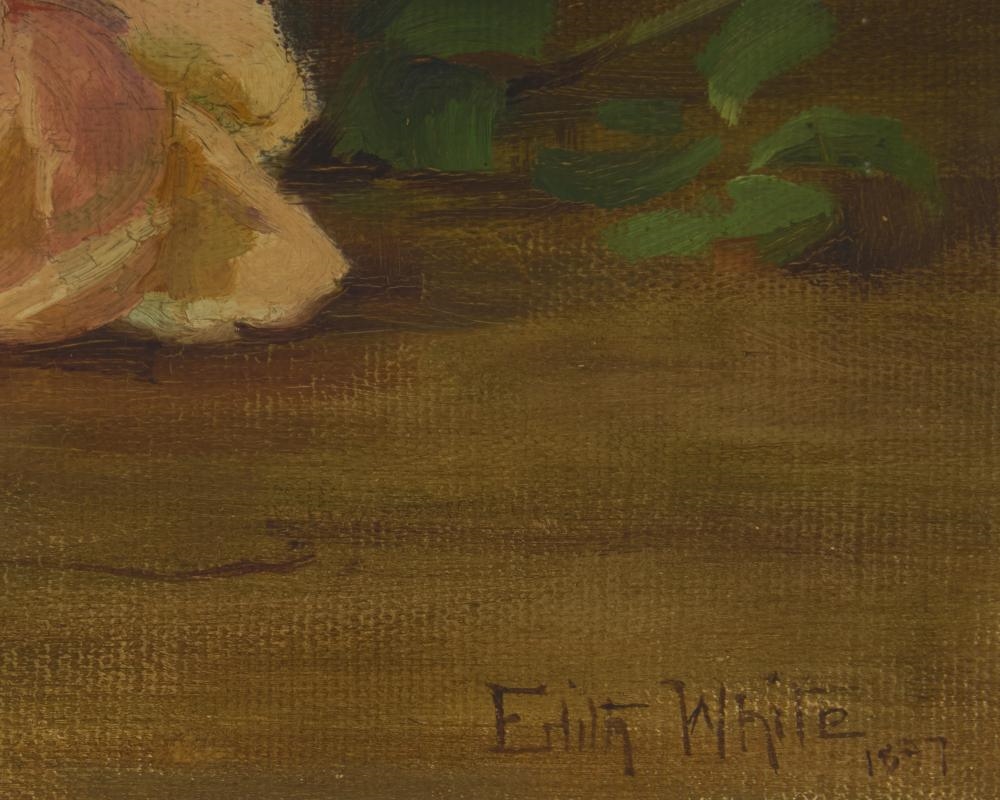 Edith White | Pink roses still life (1897) | MutualArt