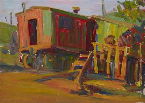 Selden Connor Gile | The Red Boxcar (1917) | MutualArt