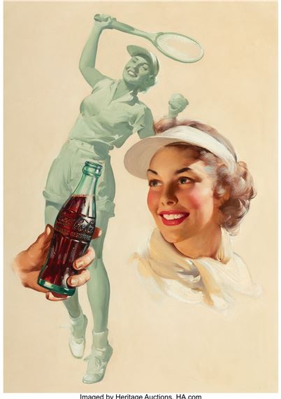 Haddon H. Sundblom | I'd Love It, Coca-Cola advertising calendar (1954 ...