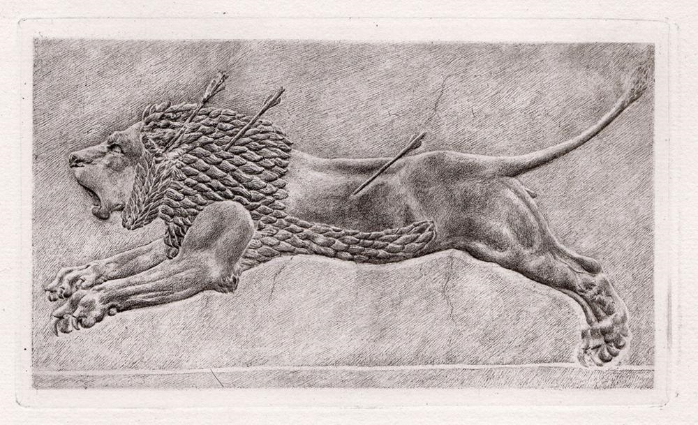 Unknown | Assyrian Lion 1880 Engraving | MutualArt