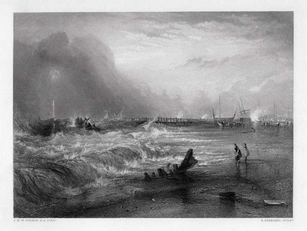 Joseph Mallord William Turner | William TURNER 1800s Engraving Stranded Vessel Off Yarmouth ...