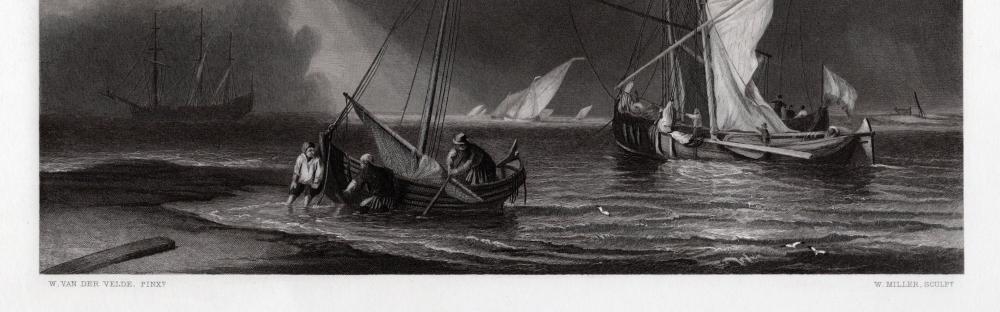 Willem van de Velde II | Willem Van De Velde 1800s Engraving Sailing the Storm Signed Framed ...