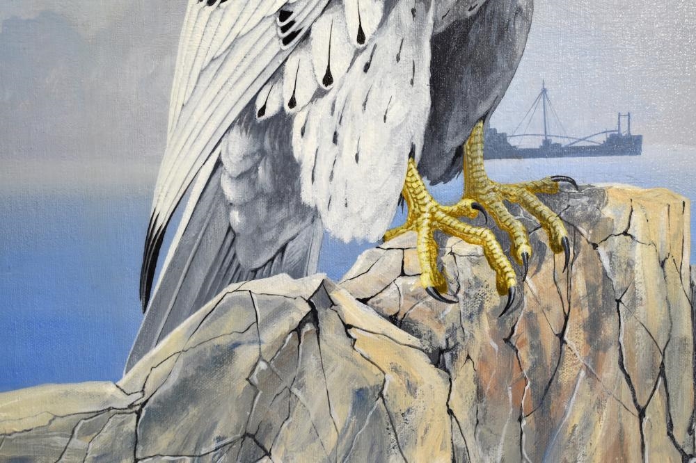 Roger L. Parsels | Roger Parsels Gyrfalcon Painting Realism 20 x 24 in ...