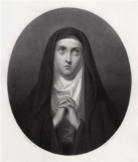 J. G. Schoefferoir | J G Schoeffer 1800s Antique Engraving The Nun in ...