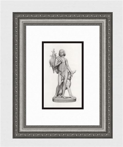 Thomas Crawford | Thomas Crawford 1800s Antique Engraving THE HUNTER Framed | MutualArt