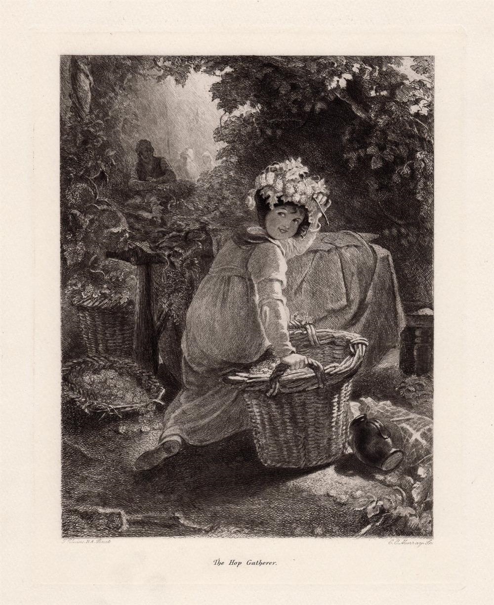 Thomas Uwins | Thomas Uwins 1891 etching The Hop-Gatherer signed (1891 ...