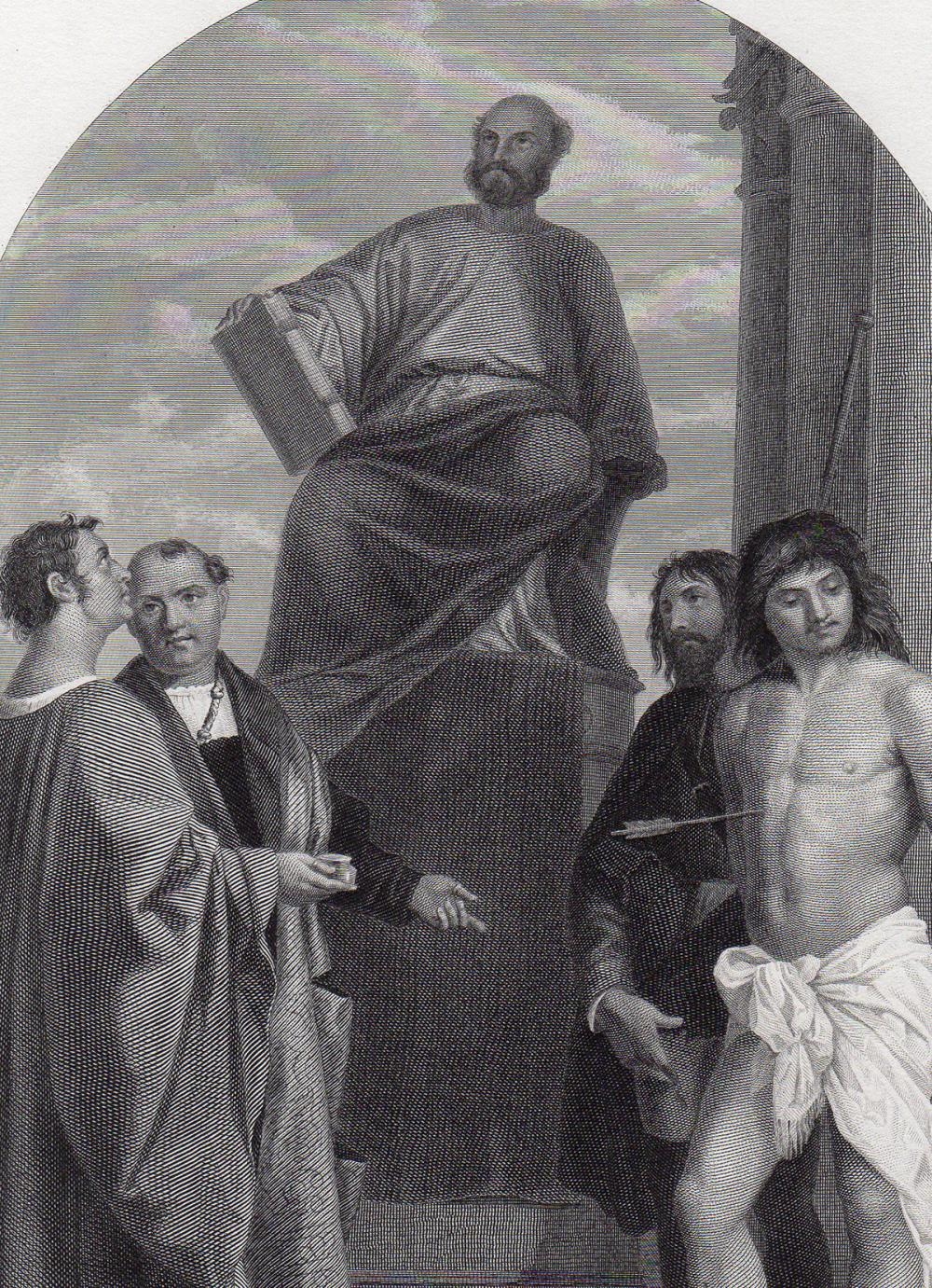 Titian | Titian St mark and Saints 1870 engraving | MutualArt