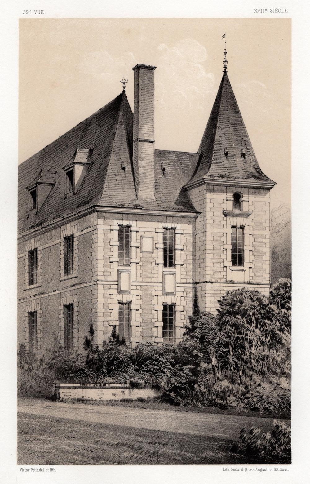 Victor Petit | ORIGINAL 1800s Victor Petit Lithograph Baclair Castle ...