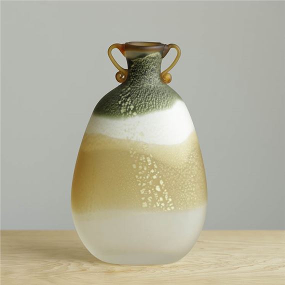 Koji Ishii | handblown glass vase with lugs | MutualArt