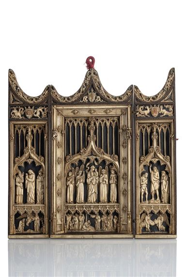 Francisco Pallás-Puig | AN IMPRESSIVE MEDIEVAL STYLE ALTAR TRIPTYCH (19th Century) | MutualArt