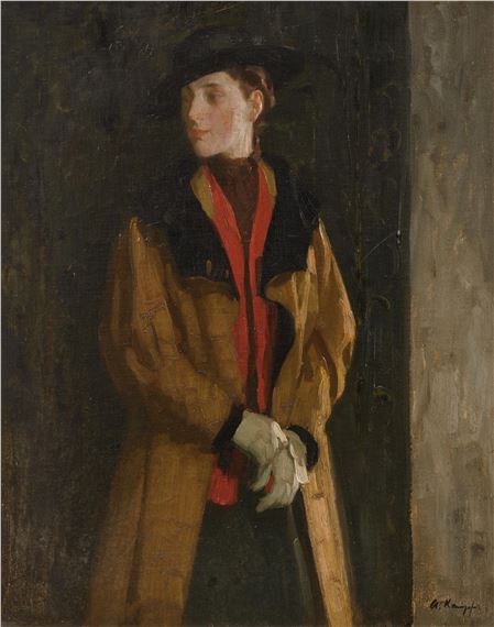 Arthur Kampf | Portrait of a Distinguished Young Lady with a Hat (1907 ...