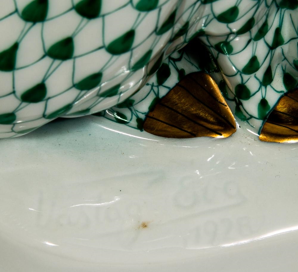 Herend Porcelain Factory | Group of Herend Fishnet Porcelain Animal ...