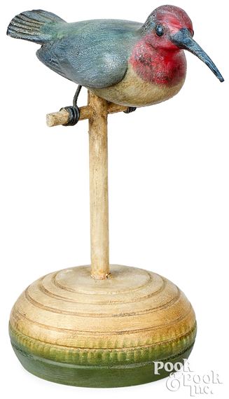 Frank Finney | Frank Finney carved and painted hummingbird | MutualArt