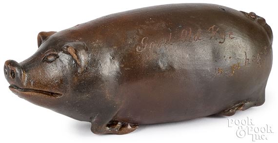 Anna Pottery | Anna Pottery stoneware pig flask (Circa 1880) | MutualArt