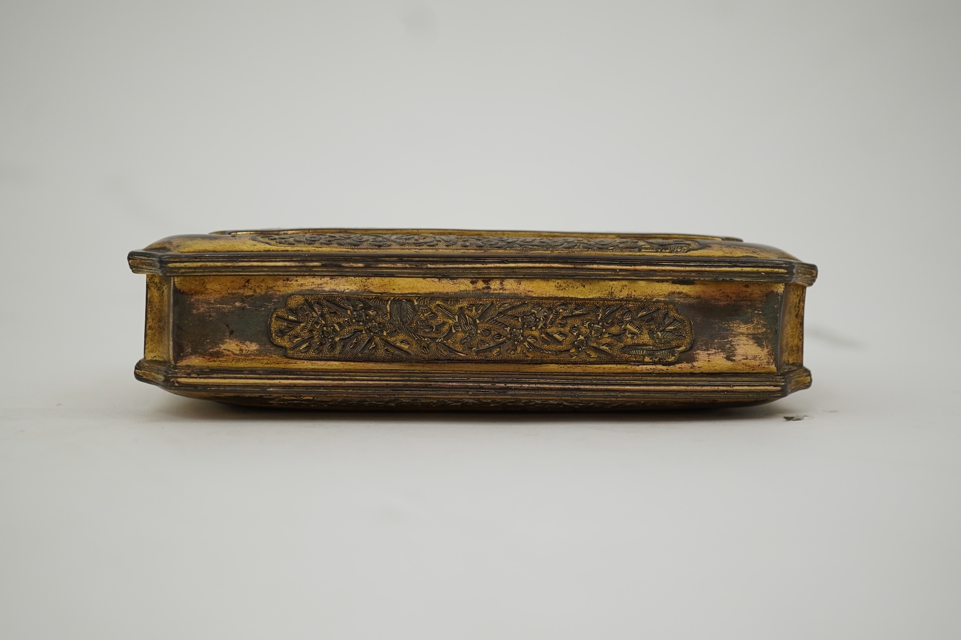 nature | A Japanese Sawasa ware gilt copper tobacco box, first half ...