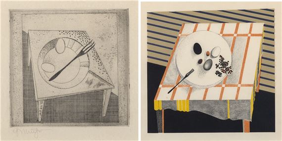 Georg Muche | Etching and a color lithograph, the first 1923, on cream ...