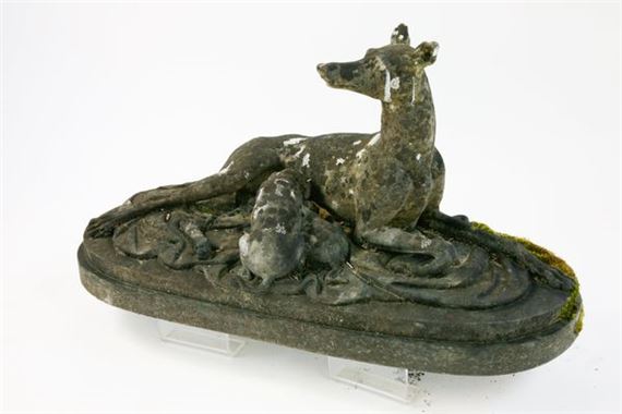 Joseph Gott | Group of a whippet suckling pups (Early 19th Century ...
