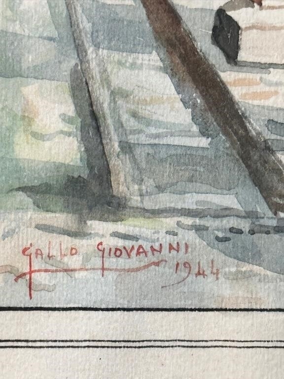 Gallo Giovanni | 1944 GALLO GIOVANNI SIGNED WATERCOLOR - POMPEI (1944 ...