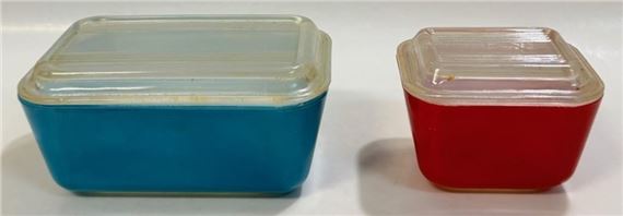 Fridge | GREAT SET OF RETRO PYREX FRIDGE JARS W LIDS | MutualArt