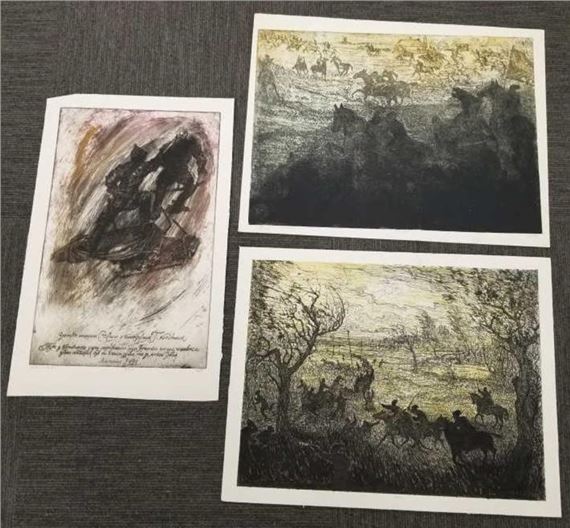 Olexander Kaniuka | 3 Olexander Kaniuka etchings, etc- 2 pencil signed ...