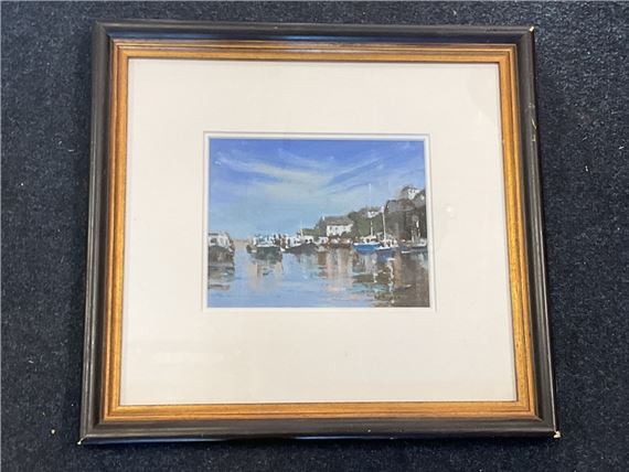 John Boyce | Devon harbour scene with boats | MutualArt